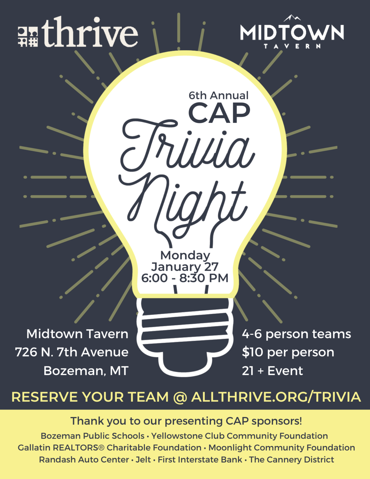 Thrive's CAP Trivia Event and Mentor Recruitment - The BoZone