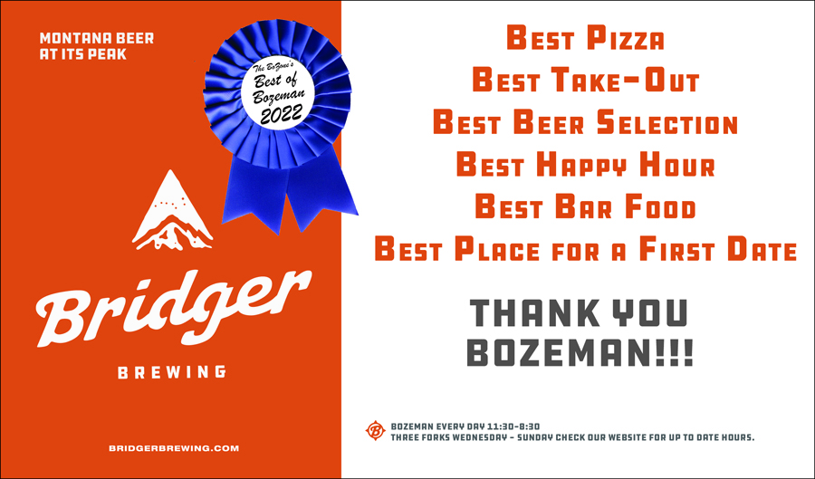 Bridger Brewing- Best of Bozeman Best Pizza 2022 - The BoZone