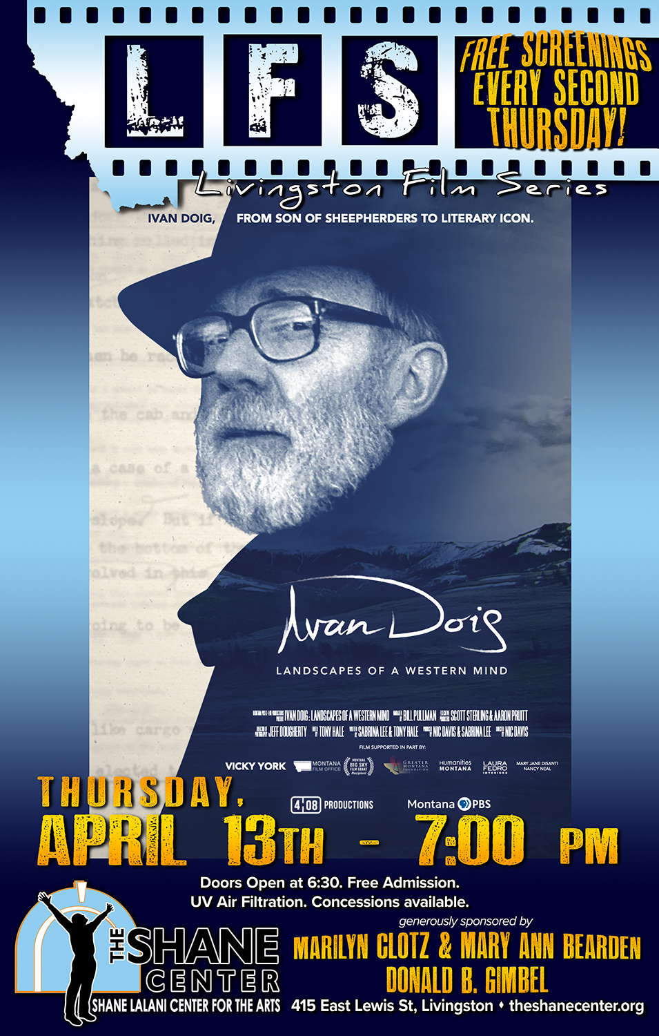 Ivan Doig profile screens in Livingston with producer Q&A - The BoZone